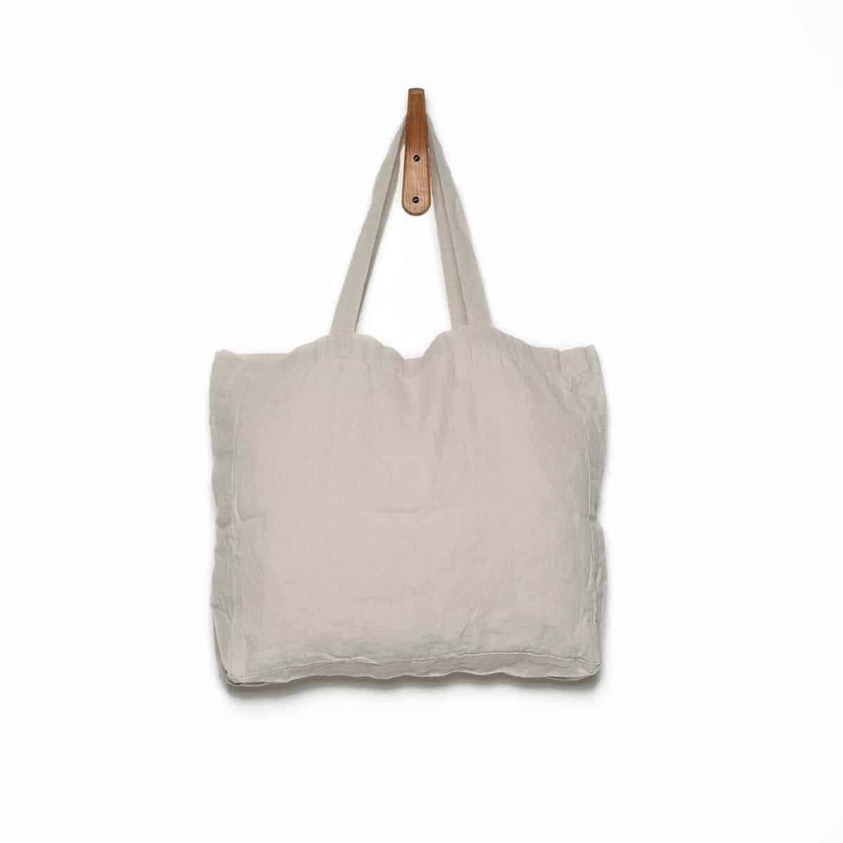 Tote Bag XL Argent 100% lin éco-responsable | un chic fou